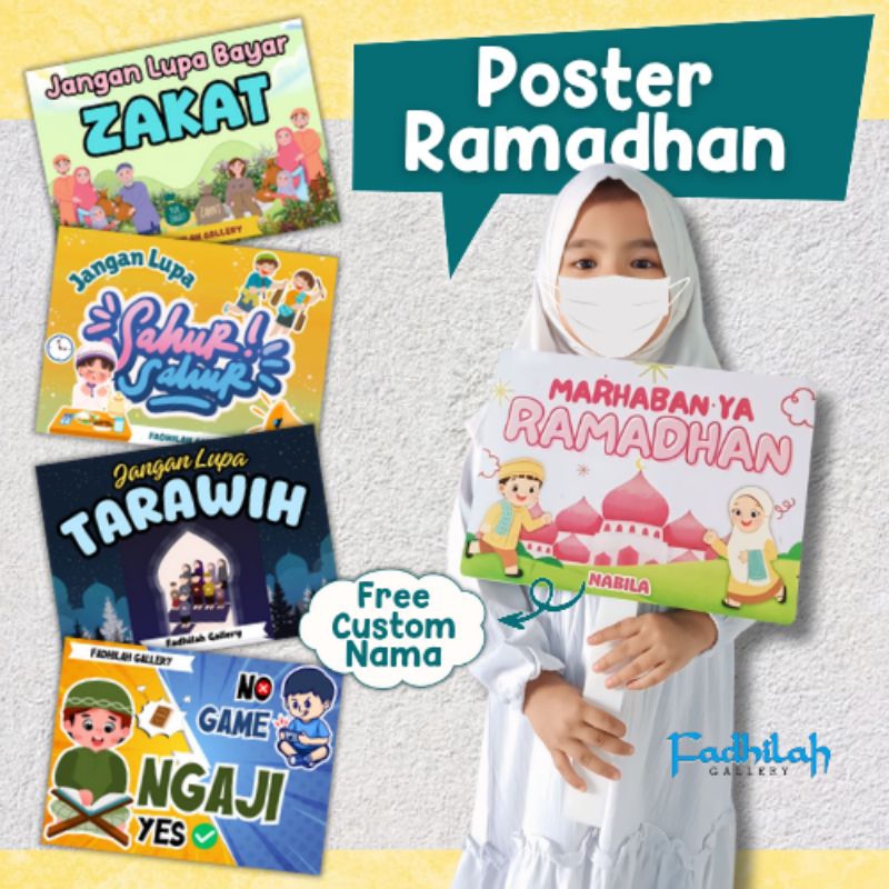 Jual PAPAN POSTER PAWAI 2 SISI RAMADHAN|IDUL FITRI|HARI SANTRI|HARI ...