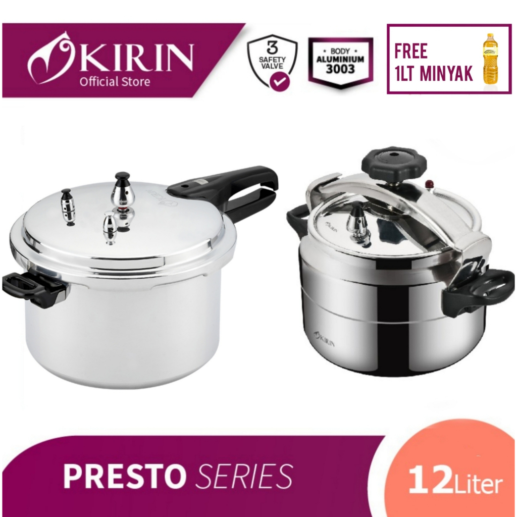 Jual Panci Presto Induksi Kirin KCP 120 12 Liter Pressure Cooker Kirin 12 L Presto Alumunium ...