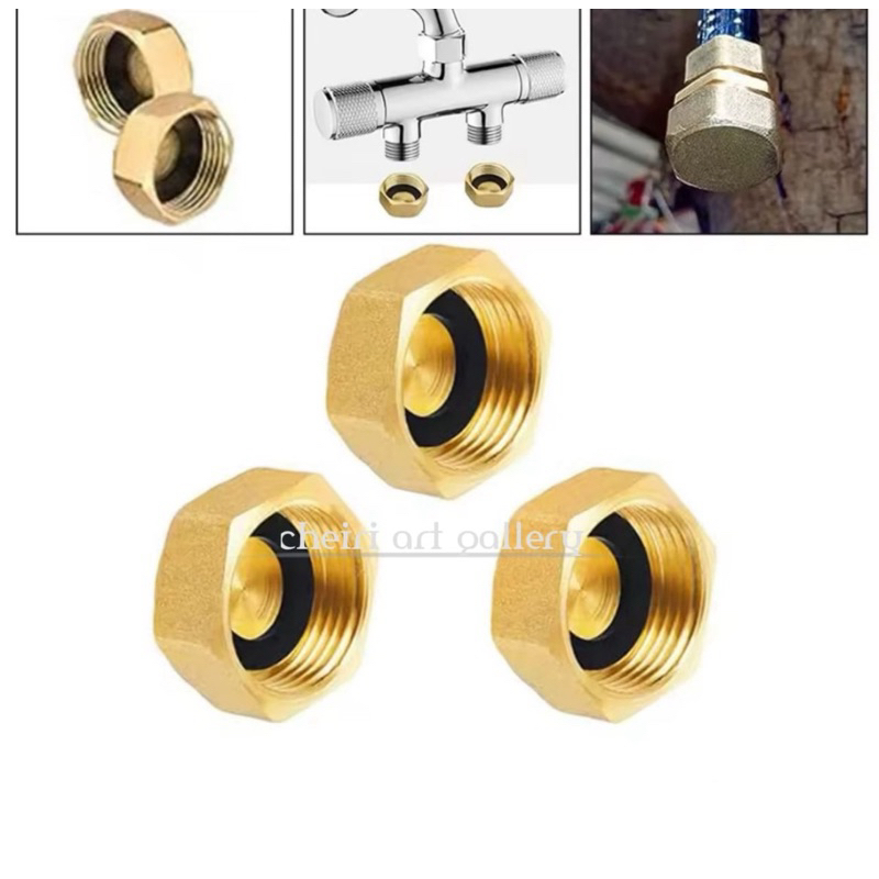 Jual Tutup dop kuningan brass Kran air 1/2inch 3/4inch 1inch penutup ...
