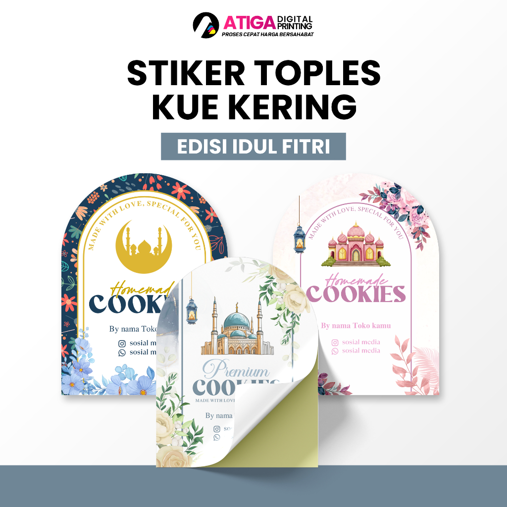 Jual Stiker Toples Kue Kering - Stiker Lebaran Idul Fitri - Stiker ...
