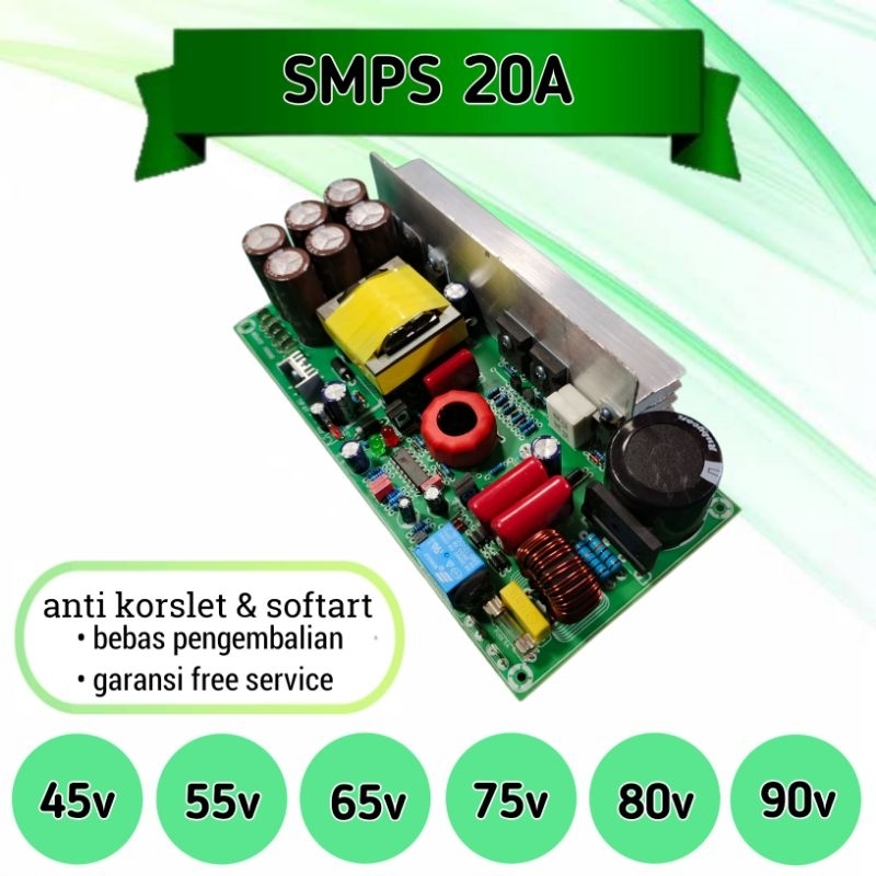 Jual Trafo smps 20a daya 2500w Anti korslet CT 45v 55v 65v 75v 80v 90v power supply switching ...