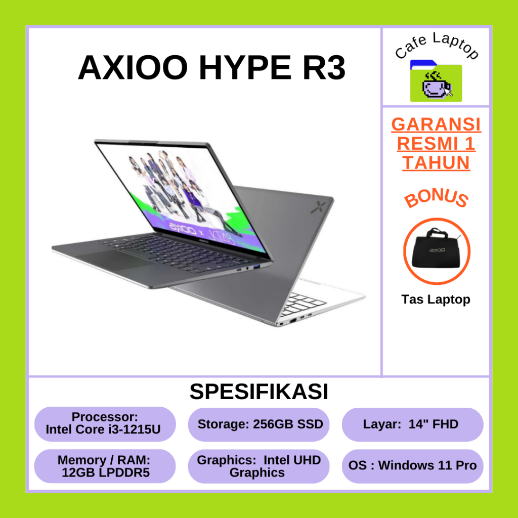 Jual Axioo Hype R3 Intel i3-1215U 12GB SSD 256GB-512GB 14″ FHD W11 | Shopee Indonesia