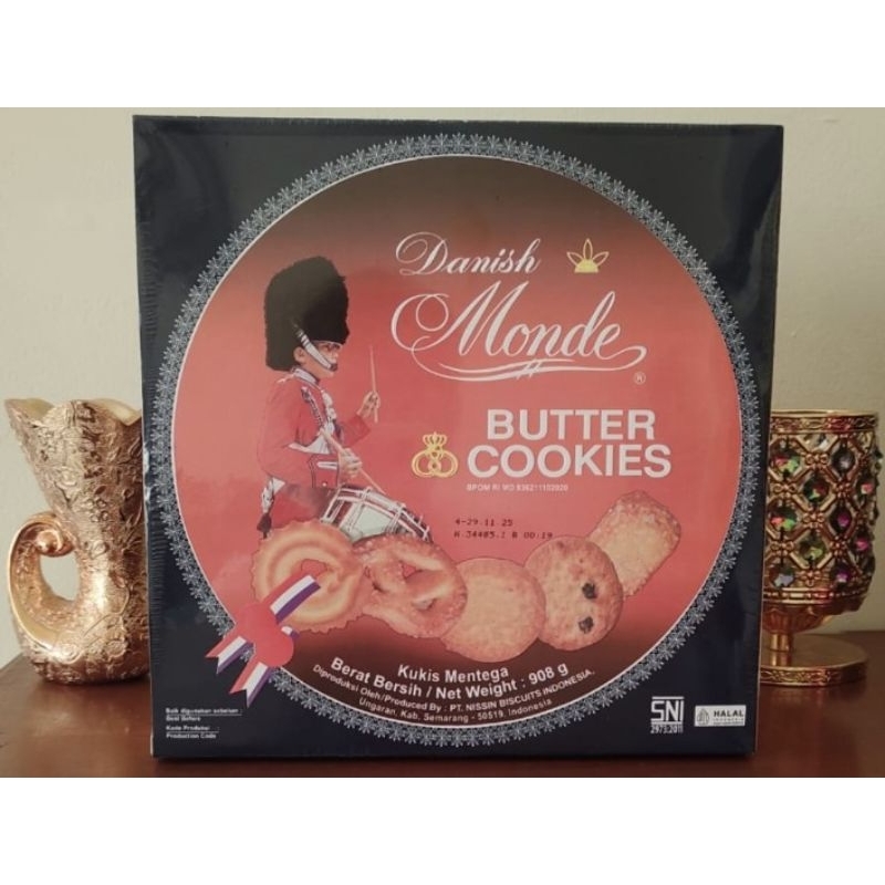 Jual Danish Monde Butter Cookies 908gr/ Biskuit Monde kaleng biru ...