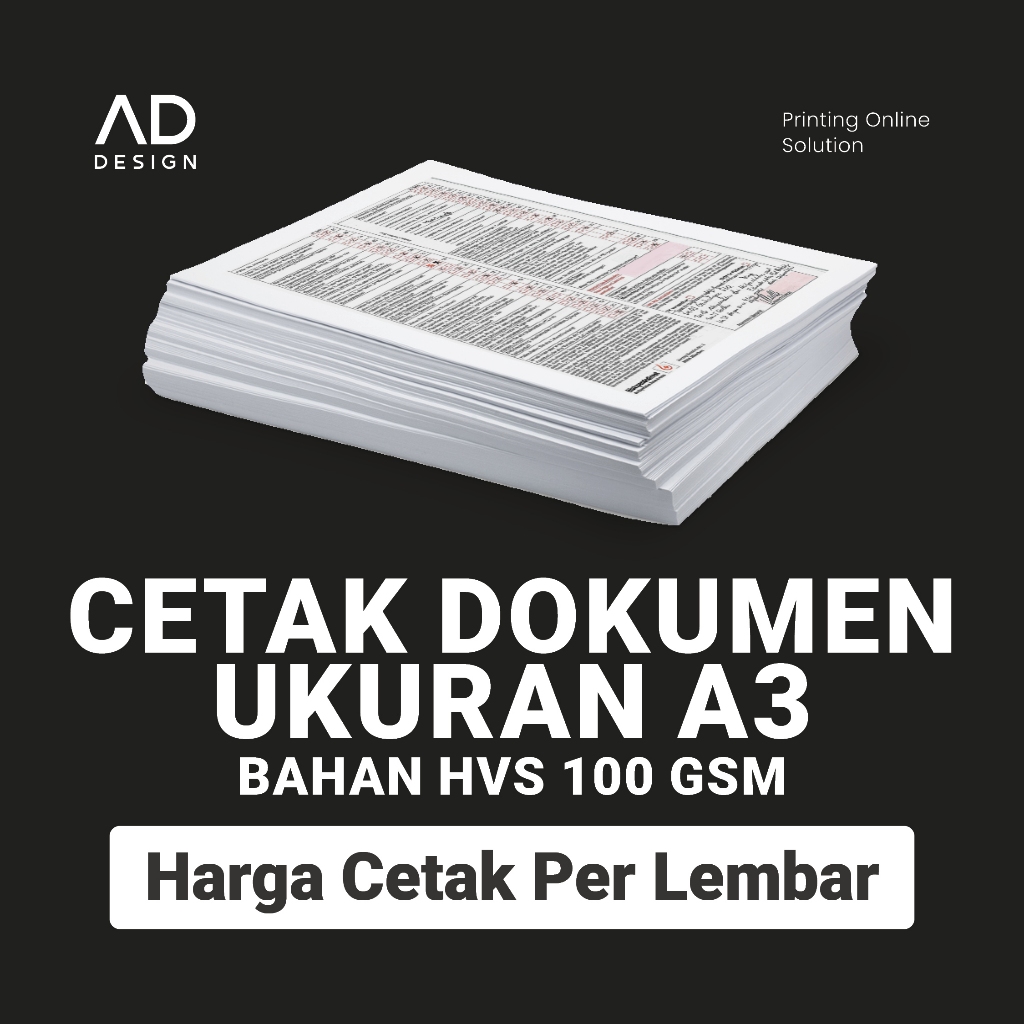 Jual PRINT DOKUMEN, CETAK DOKUMEN UKURAN A3 BAHAN HVS 100 GSM | Shopee ...