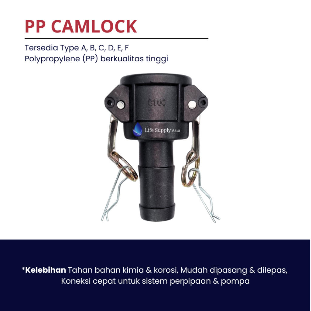 Jual Camlock PP Type C 1 inch / Polypropylene Female Thread Adaptor 1" | Shopee Indonesia