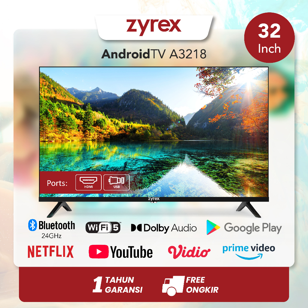 Jual ZYREX SMART TV A3218 ANDROID OS 32 INCH GARANSI RESMI 1 TAHUN ...