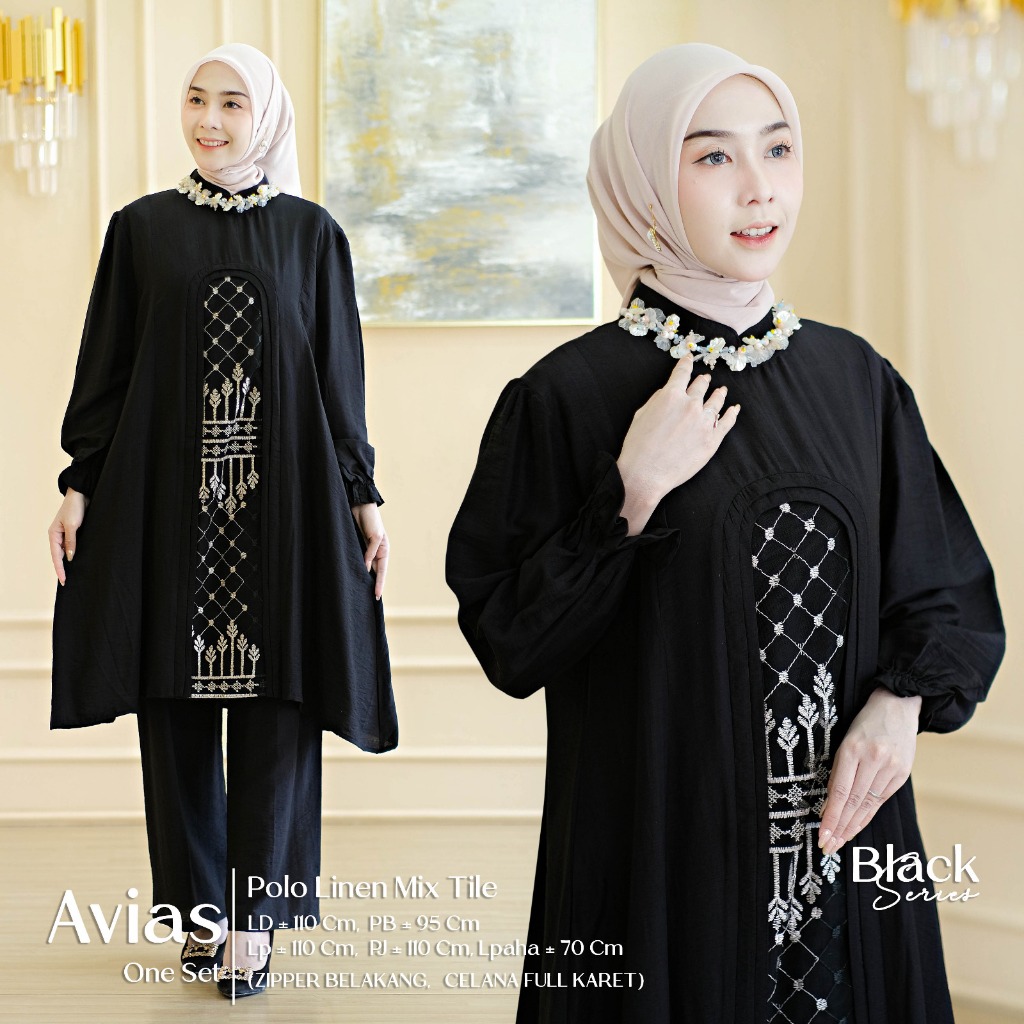 Jual Setulus Signature Avias Setelan Wanita Muslim Polo Linen Mix Tile ...