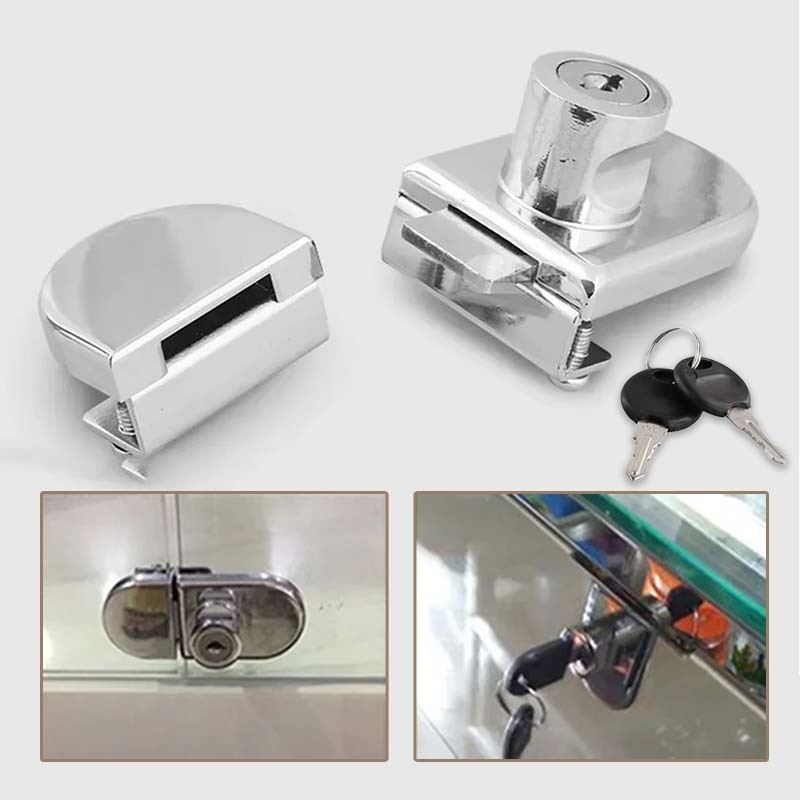 Jual 1set Pengunci Lemari Kaca Kunci Pintu Lemari Paduan Seng Kunci Lemari Kaca Konci Pintu ...