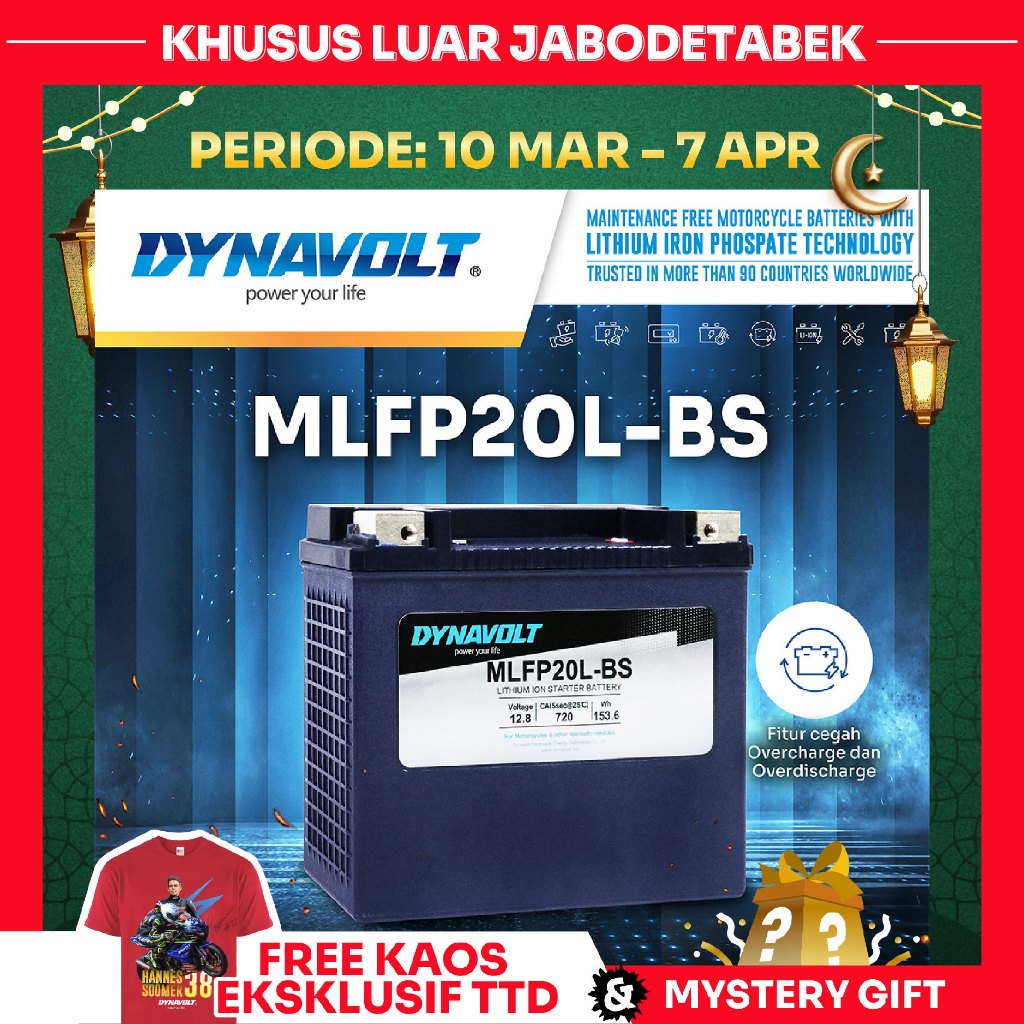 Jual Dynavolt Aki Motor Lithium MLFP20L-BS - CCA 720 A (Khusus Luar Jabodetabek) | Shopee Indonesia