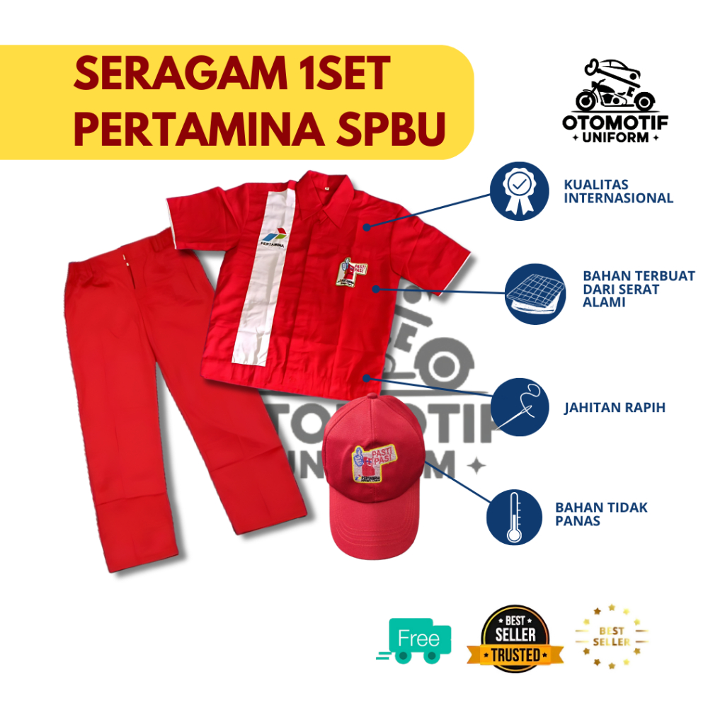 Jual Seragam Spbu Operator 1Set | Baju Celana Spbu | Seragam Spbu Merah ...