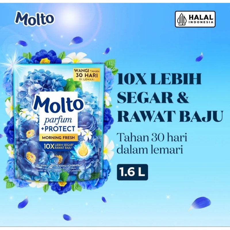 Jual Molto Pelembut dan Pewangi Pakaian Softener Konsentrat Parfum+ Protect All in One Morning ...