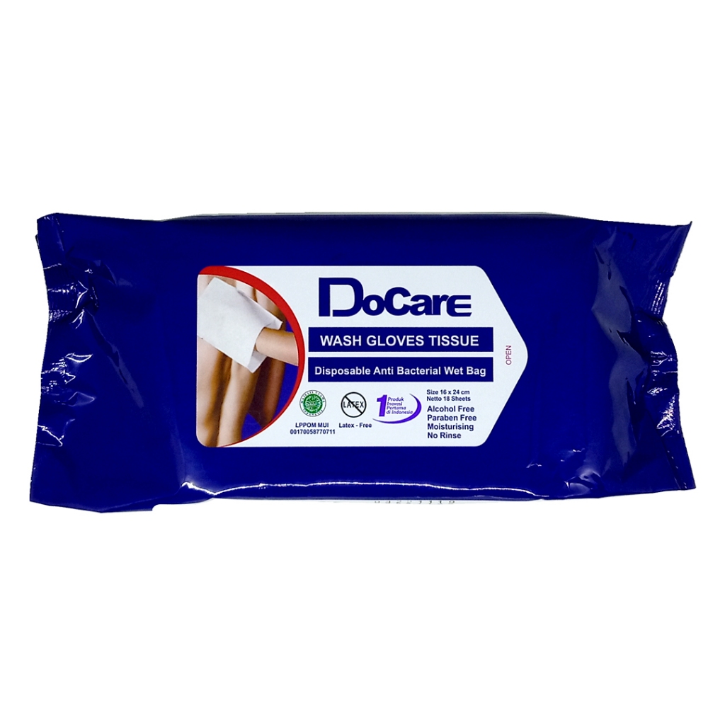 Jual DoCare Wash Gloves 18 sheet Parfume / Washlap Non Alcohol / Tissue ...
