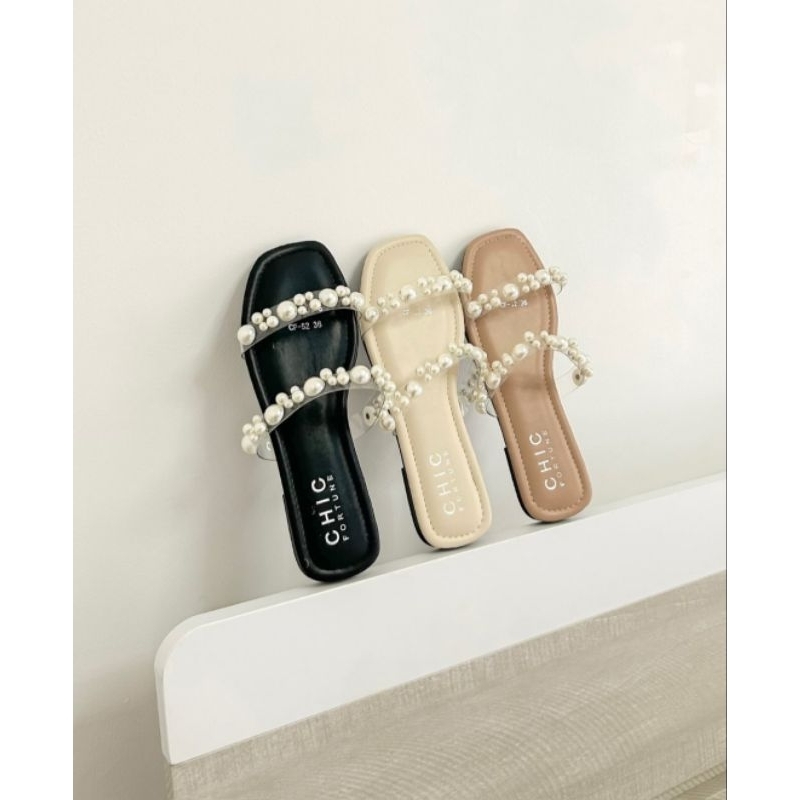Jual chic fortune sendal flat fashion wanita impor fss441 | Shopee ...