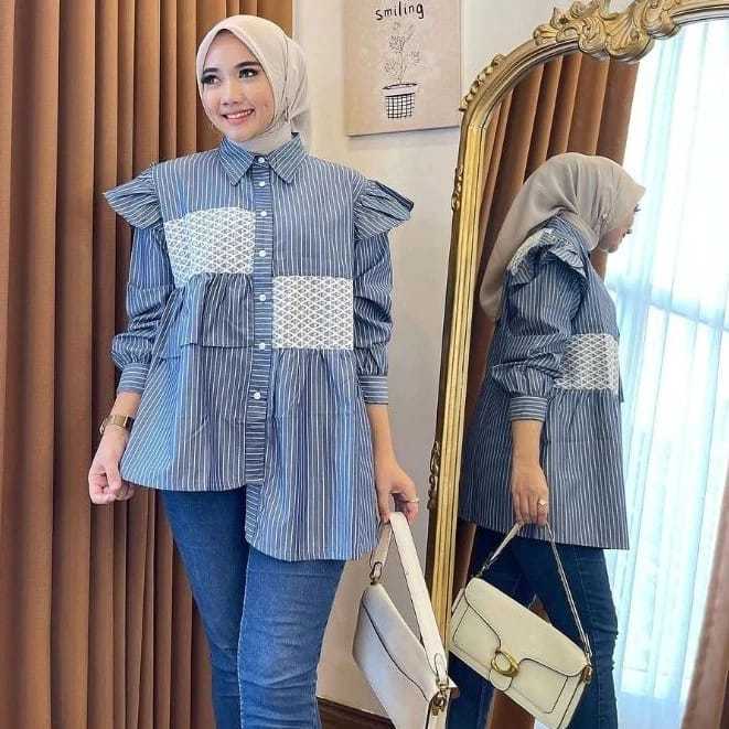 Jual SASI KEMEJA WANITA KATUN SALUR ALL SIZE - ATASAN KATUN SALUR COMBI BRUKAT KEKINIAN | Shopee ...