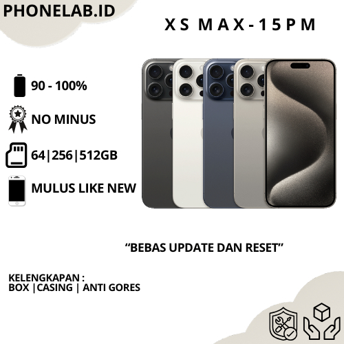 Jual ip second 15 promax - xsmax minus ganti housing 512gb/256gb/64gb ...