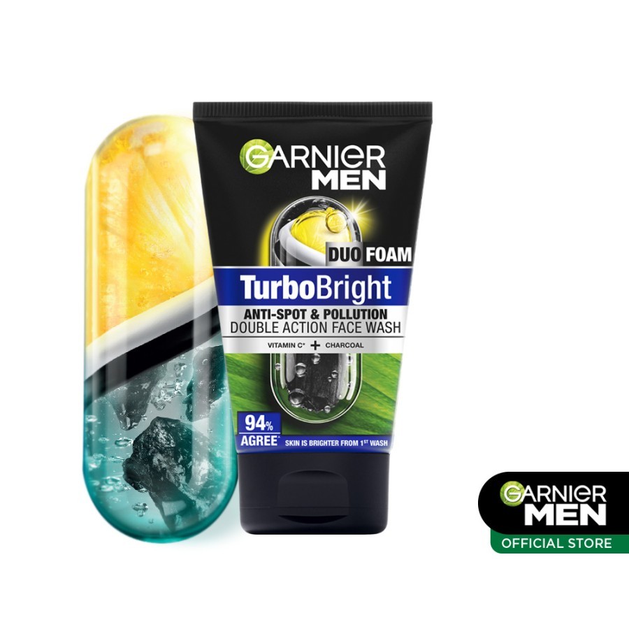 Jual GARNIER MEN TURBO BRIGHT DUO FOAM 50ML | Shopee Indonesia