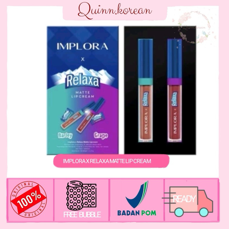 Jual Implora X Relaxa Matte Lipcream 1set(2pcs) | Shopee Indonesia