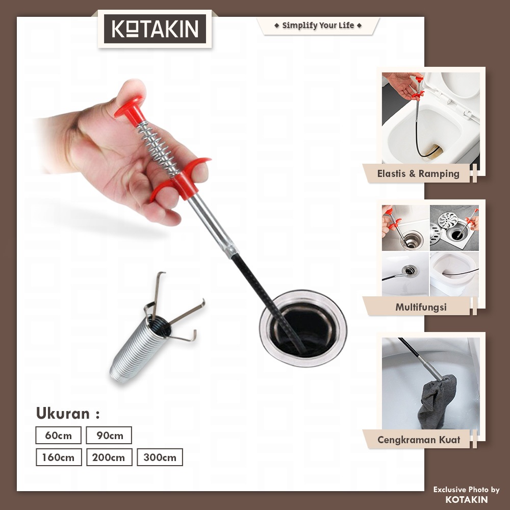 Jual KOTAKIN Kawat Pembersih Lubang Wastafel Sink Dapur Kamar Mandi Alat Capit Pengeruk Saluran ...