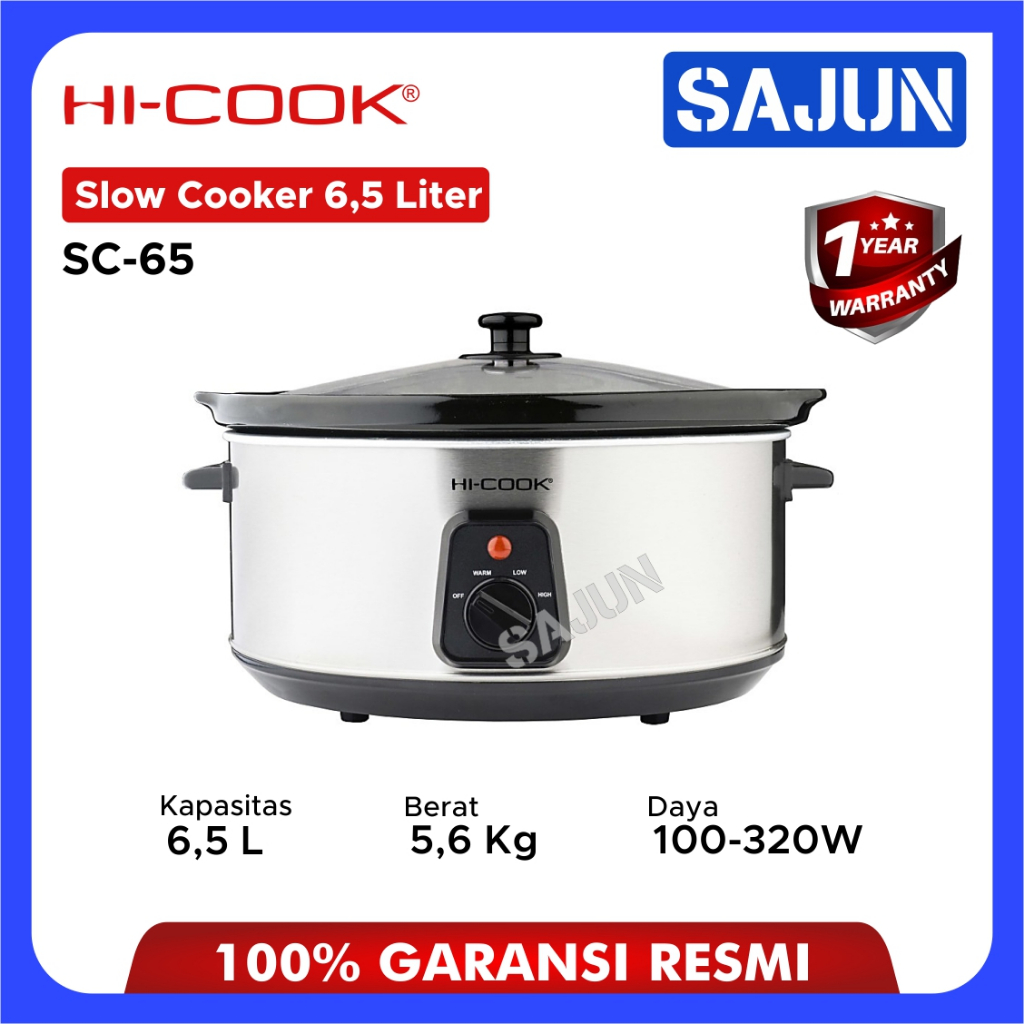 Jual Slow Cooker HI-Cook SC-65 Kapasitas Besar 6,5 Liter SC 65 | Shopee ...