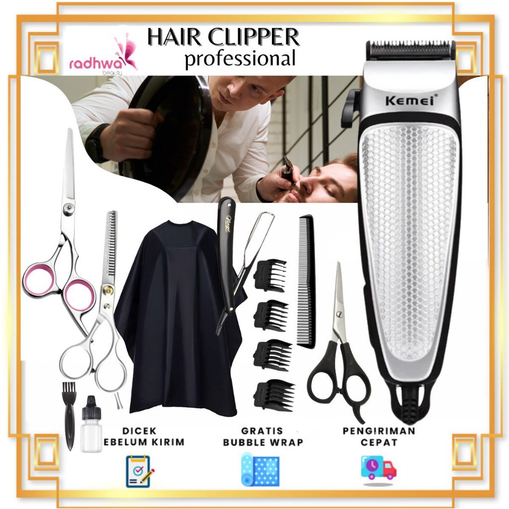 Jual Mesin Alat Cukur Kabel Listrik Anti Slip Kemei Set Lengkap Dengan ...