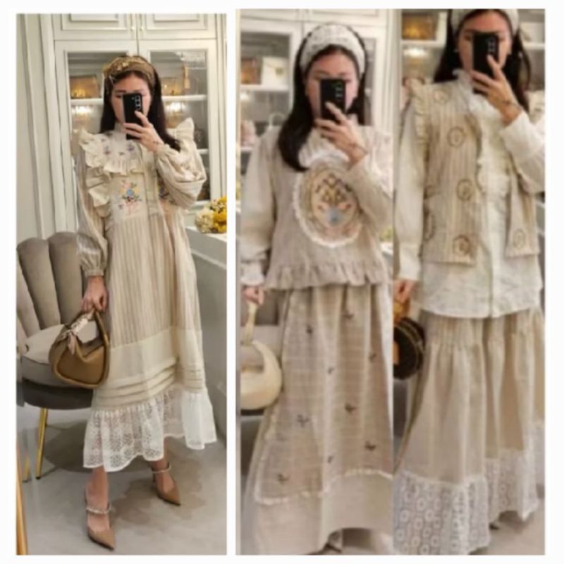 Jual MIDI DRESS - SET ROK LINEN BULKUD PREMIUM | Shopee Indonesia