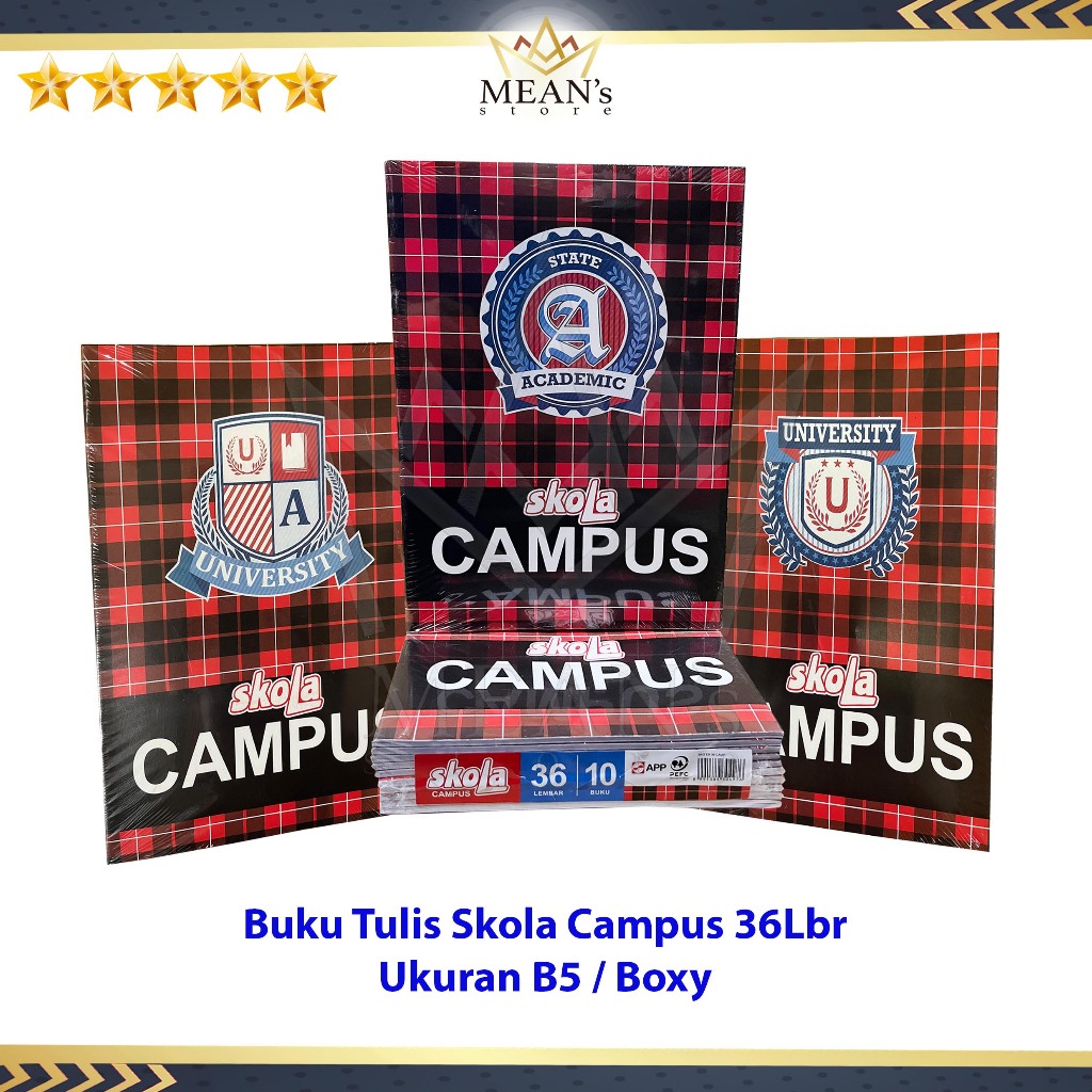 Jual Buku Tulis Skola Campus 36 Lembar Ukuran B5 / Boxy Per Pack Isi 10 ...