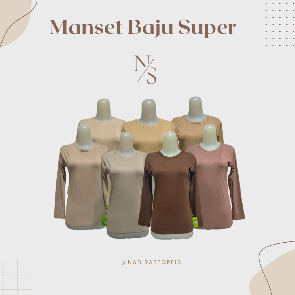 Jual Manset Baju Lengan Panjang Leher Oblong || Manset Super Oblong ...
