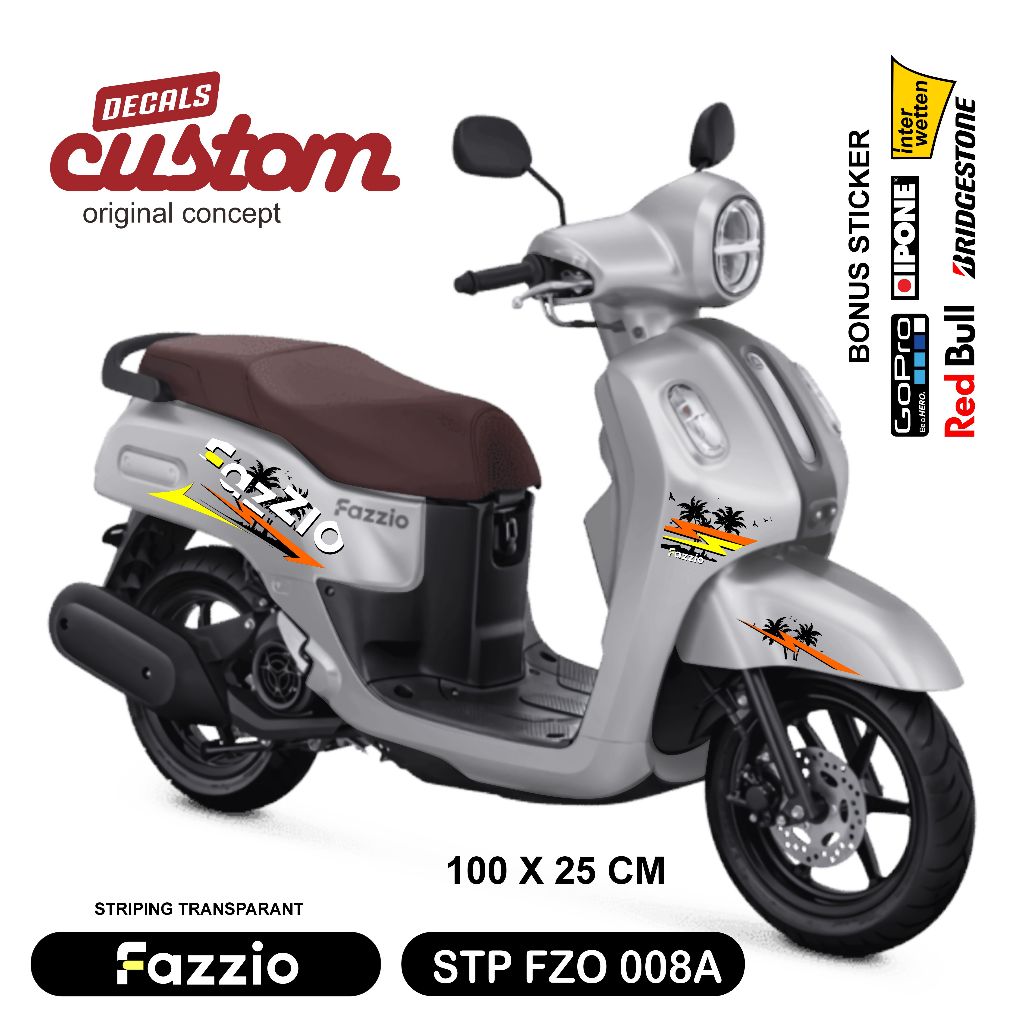 Jual striping transparan yamaha fazzio stiker motor yamaha fazzio decal transparan fazio ...