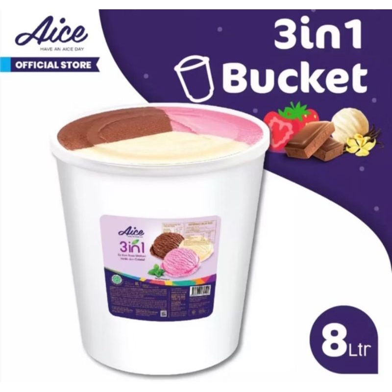 Jual ES KRIM ES CREAM EMBER 8 LITER 3 IN 1 coklat vanila stoberi es ...