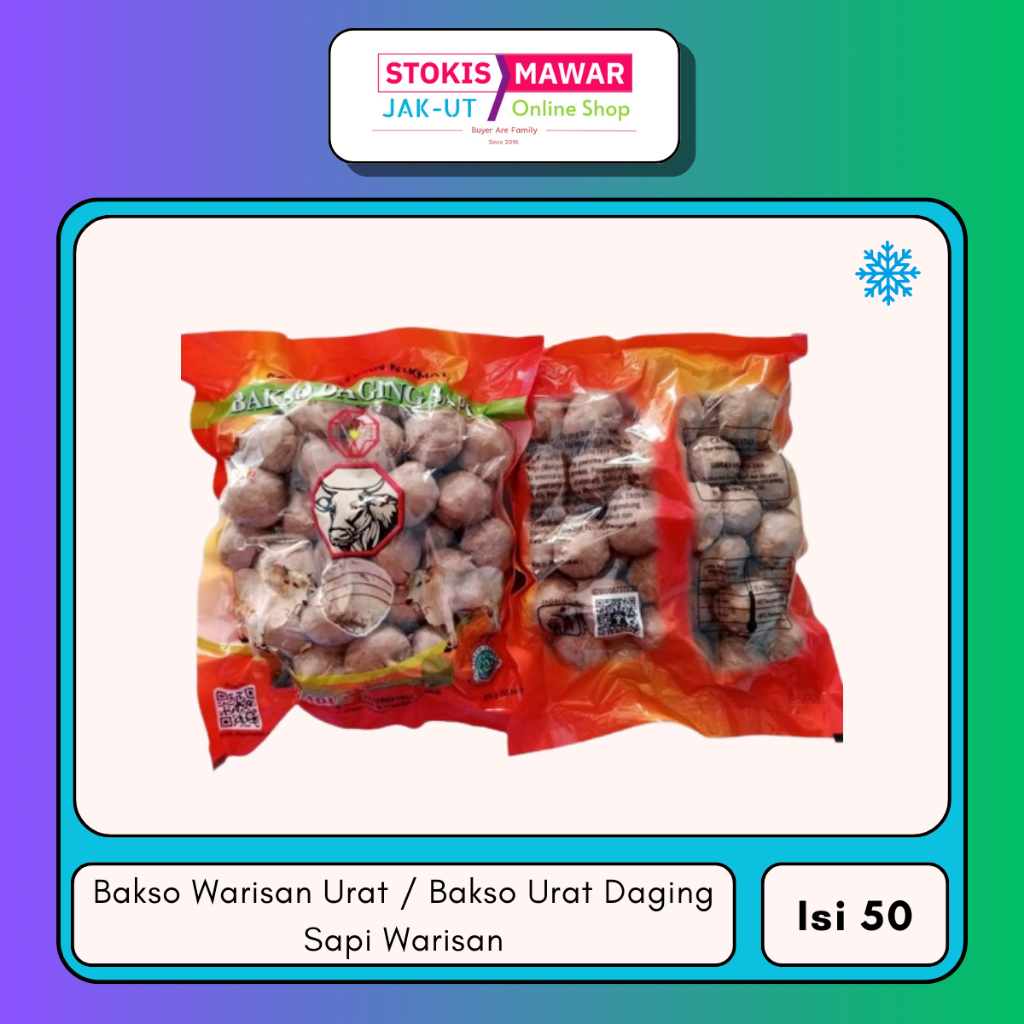 Jual Bakso Warisan Urat Daging Sapi Isi 50 Butir / Bakso Urat Daging ...