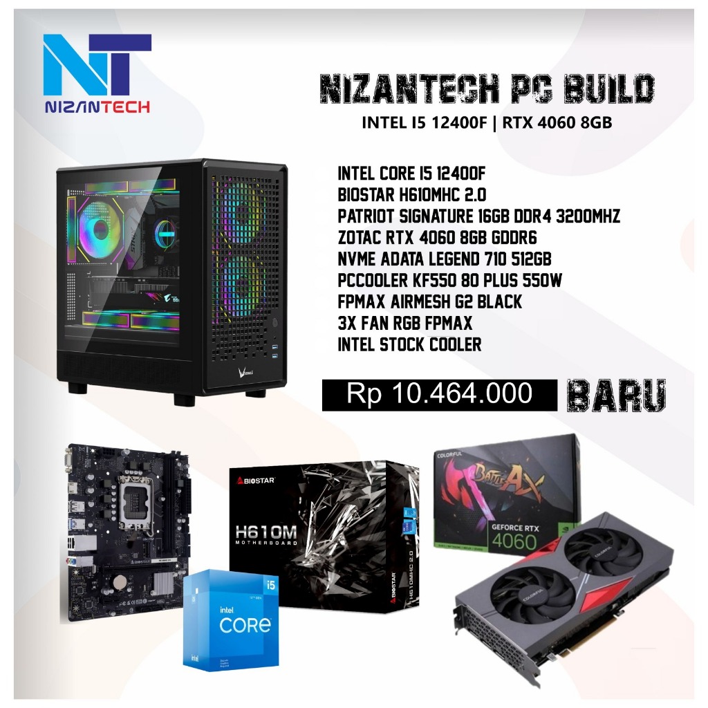 Jual PC i5 12400F | RTX 4060 BARU Komputer Rakitan Gaming Rendering | Shopee Indonesia