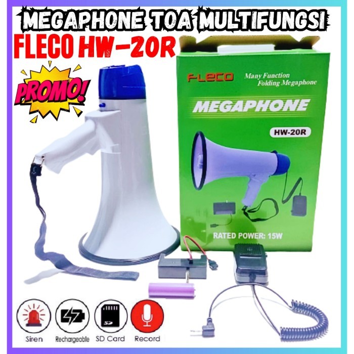 Jual Megaphone atau Toa Besar Fleco Multifungsi HW-20R | Shopee Indonesia