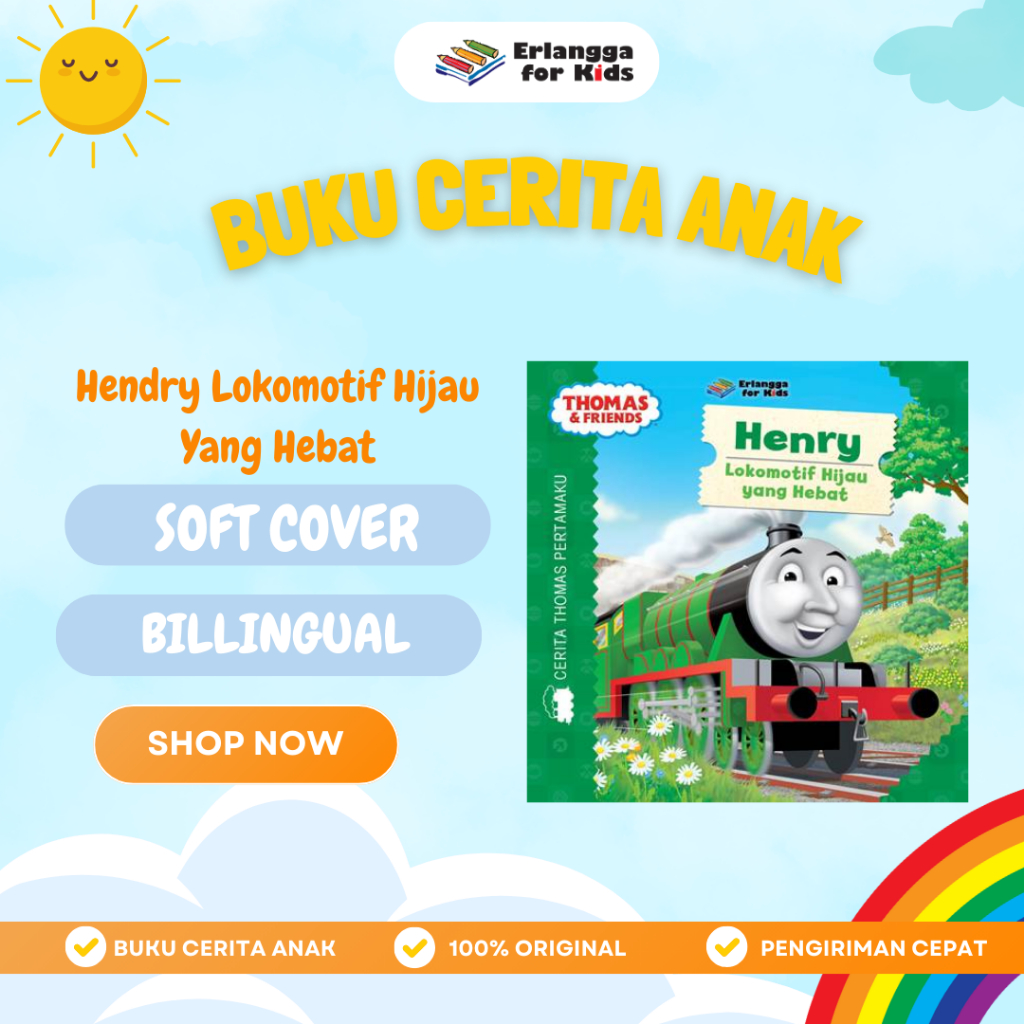 Jual [Erlangga Official] Buku Cerita Anak: Thomas & Friends: Henry Lokomotif Hijau Yang Hebat ...