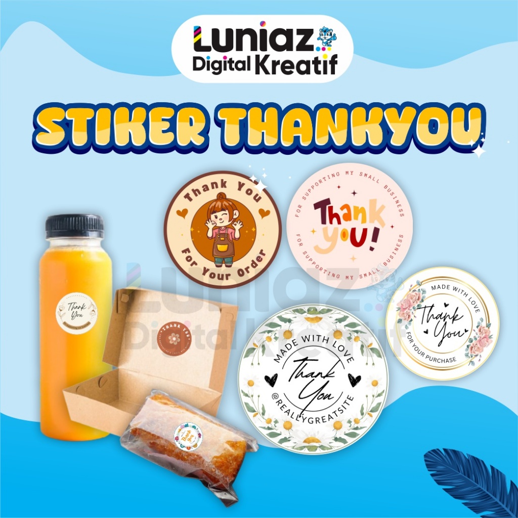 Jual cetak Stiker ThankYou label kemasan | ThankYou | free edit Nama ...