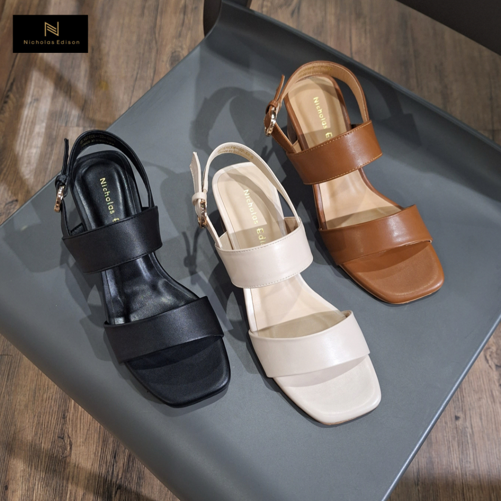 Jual Nicholas Edison Heel Aiko Sandal Block Heels Minimalis Nyaman ...