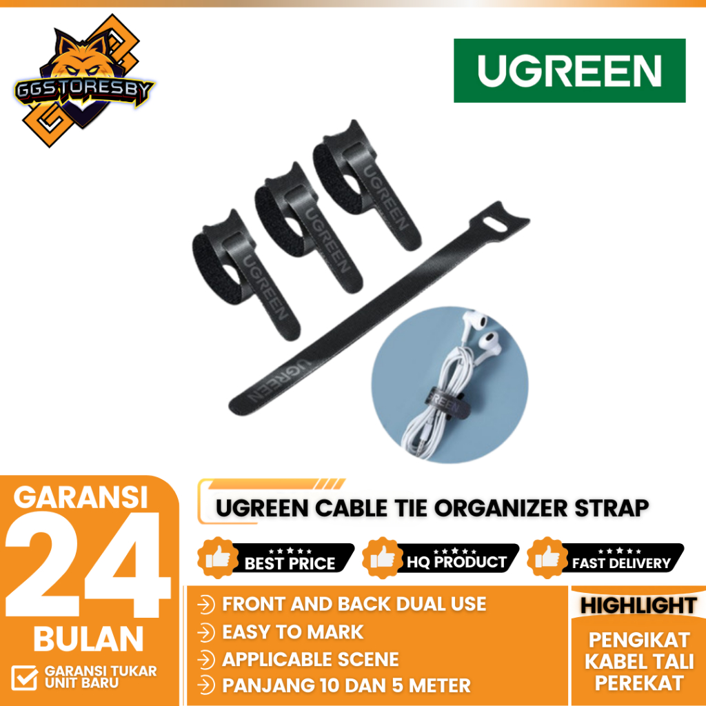 Jual Ugreen Cable Tie Organizer Velcro Strap Pengikat Kabel Tali ...