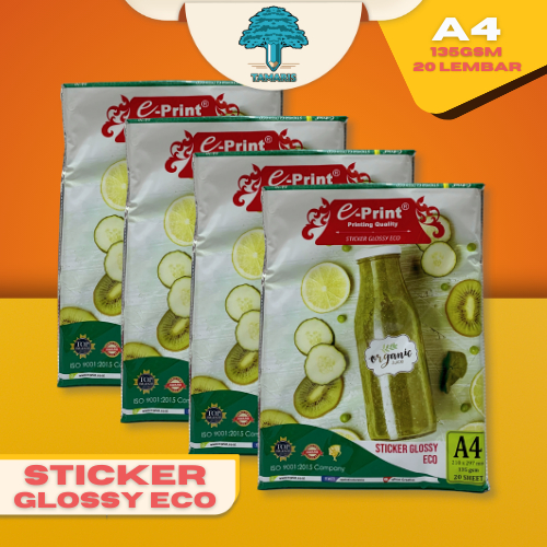 Jual E-PRINT STIKER GLOSSY ECO A4 135 gsm 20 Lembar | Shopee Indonesia