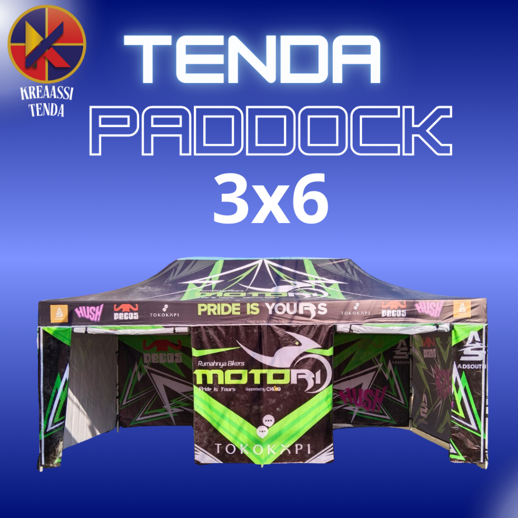 Jual TENDA PADDOCK BALAP 3X6 BAHAN KAIN IZZI 360GSM RANGKA STANDAR DAN ...