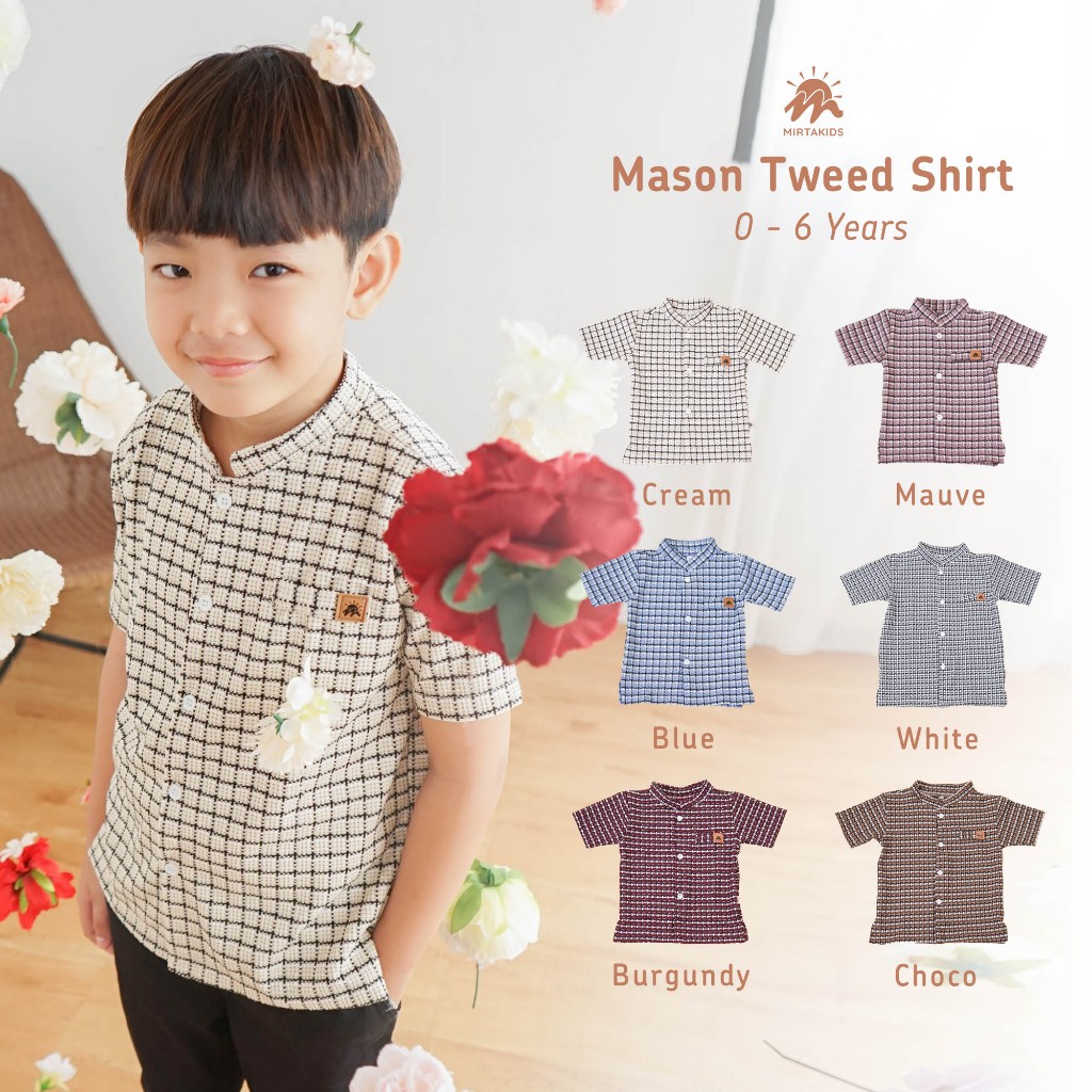 Jual Mirtakids Mason Shirt Tweed Anak Couple (0-6Tahun)| Knit Stretch ...