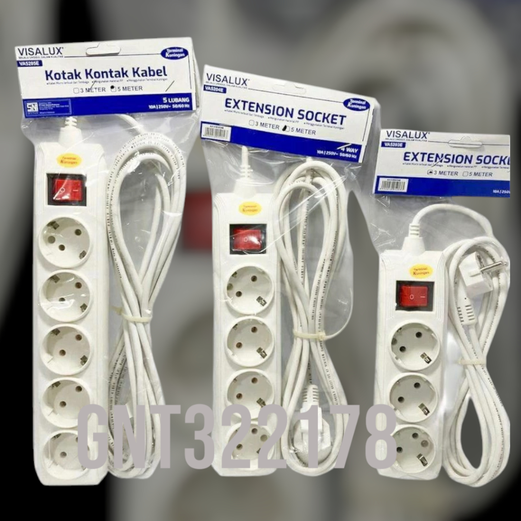 Jual Stop Kontak Plus Kabel Tembaga SNI Visalux Terminal Kuningan 10a ...