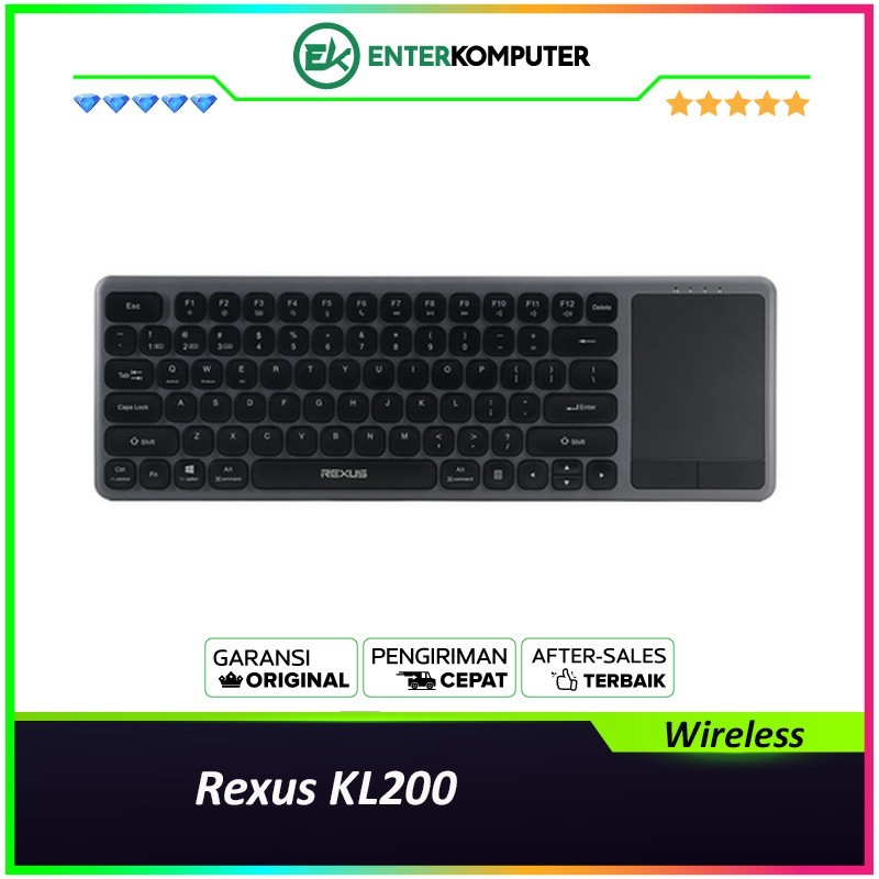 Jual Rexus KL200 Touchpad Dual Connection Wireless Office Keyboard | Shopee Indonesia