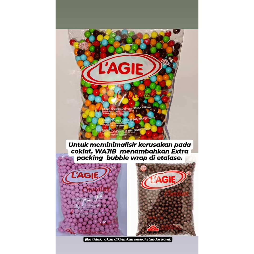 Jual Lagie L'agie Golden Mini Coklat Kiloan isi Biskuit Warna Warni ...