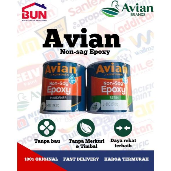 Jual Lem EPOXY Non Sag Avian 2 Komponen - 800 Gram (Resin & Hardener ...