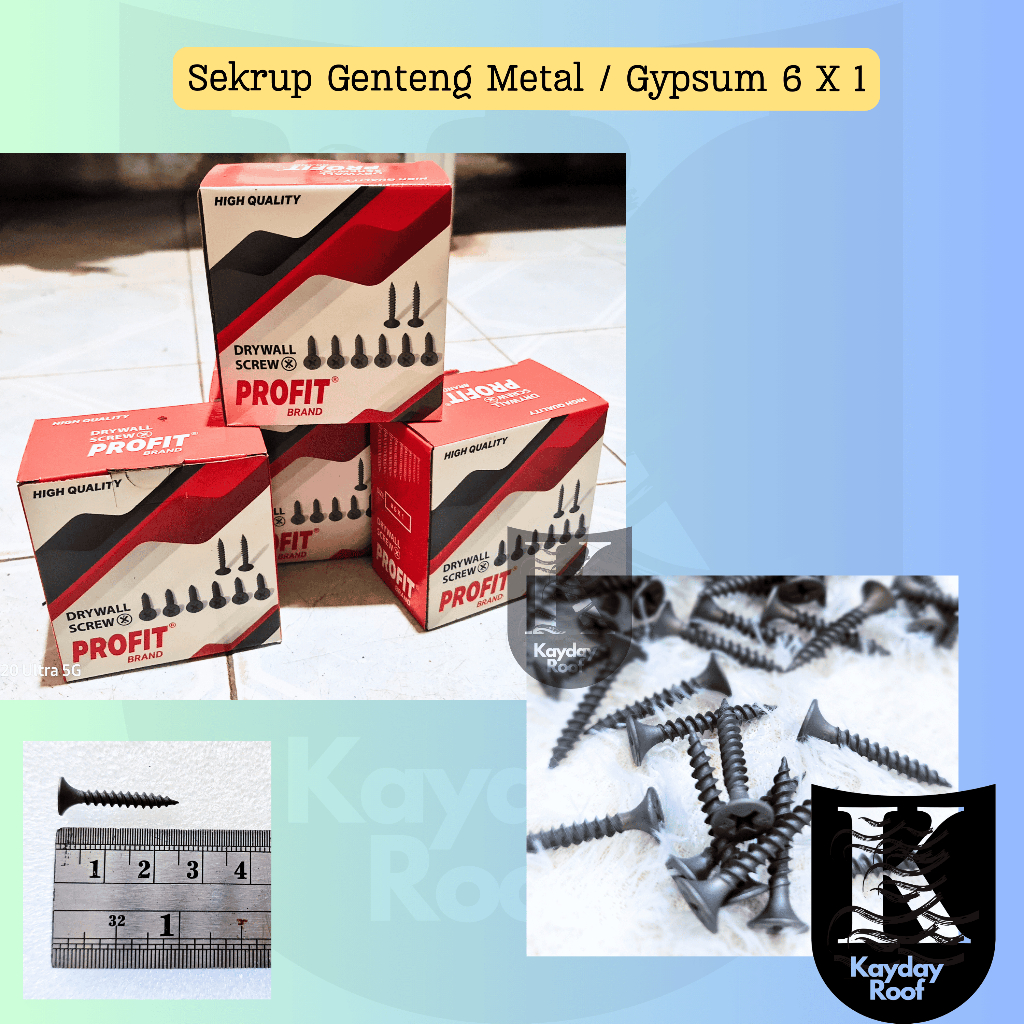 Jual Sekrup Genteng Metal Pasir / Gypsum / Drywall Screw #6x1 PROFIT | Shopee Indonesia
