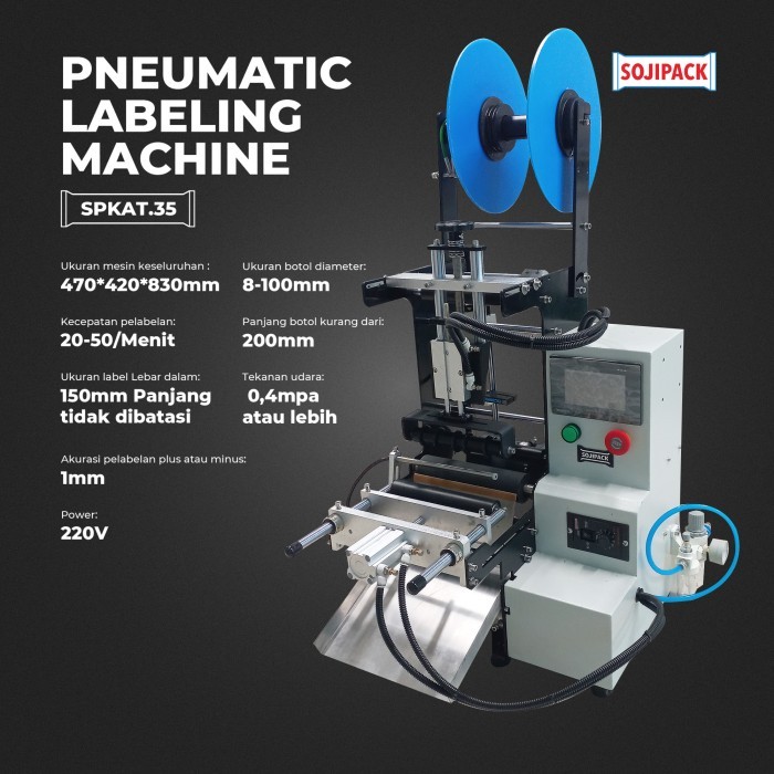 Jual PNEUMATIC LABELING MACHINE Semi Automatic / mesin label labeling ...
