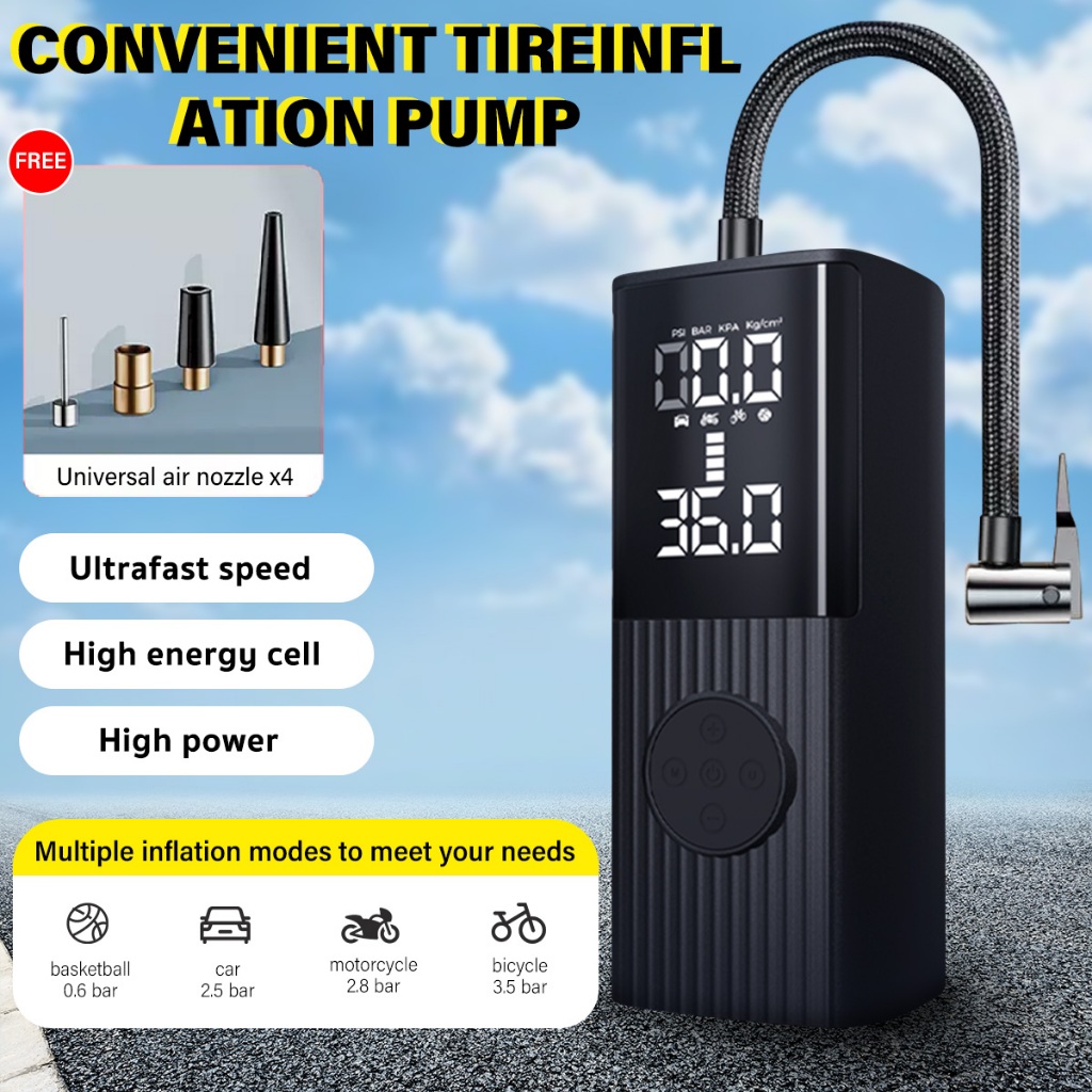 Jual Pompa ban Electric Portable P008 - 10000mAh Pompa Angin Elektrik ...