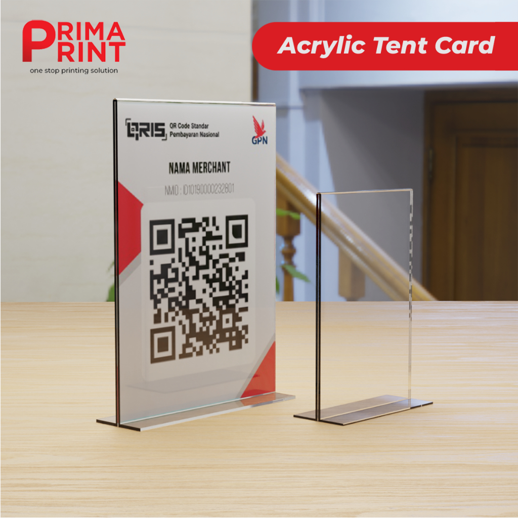 Jual Tent Card Akrilik Premium I Tent Card Akrilik QRis Brosur Flyer ...