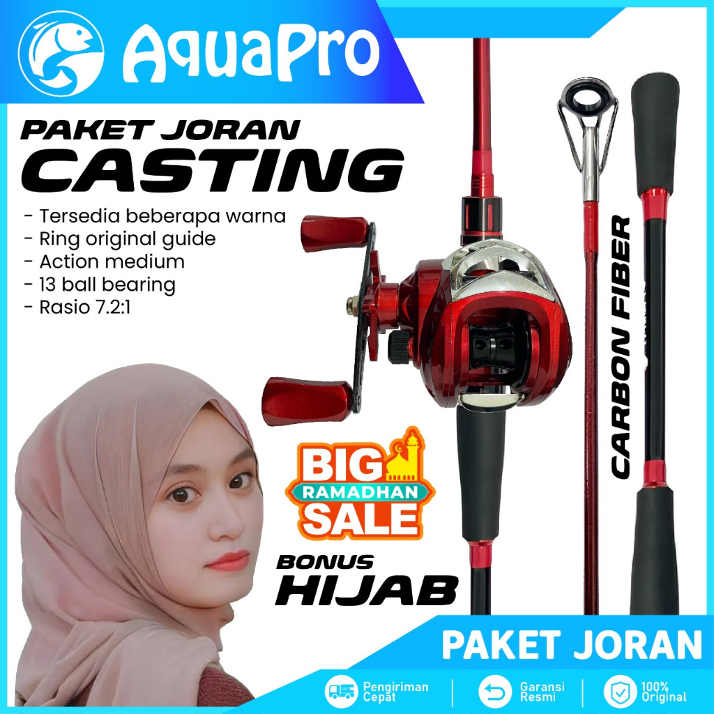Jual Aquapro Paket Alat Pancing Ikan Joran Pancing BaitCasting Fishing ...