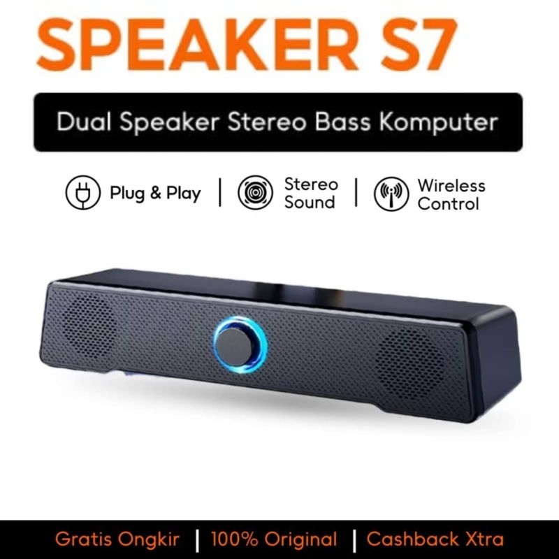 Jual S7-01 SPEAKER LAPTOP / KOMPUTER USB PLUG AUX WITH VOLUME CONTROL ...