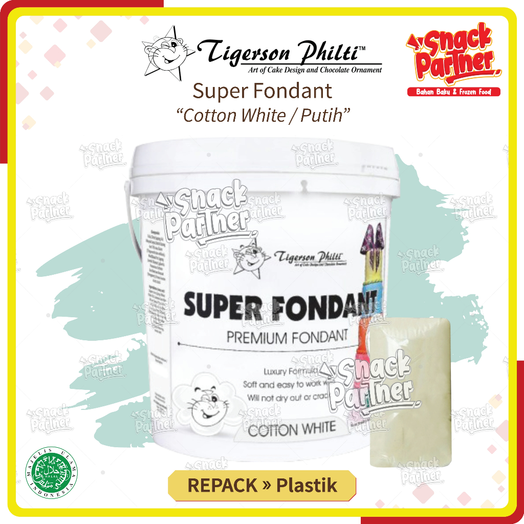 Jual TIGERSON - SUPER FONDANT PUTIH Vanilla Cotton White REPACK 500 GR ...